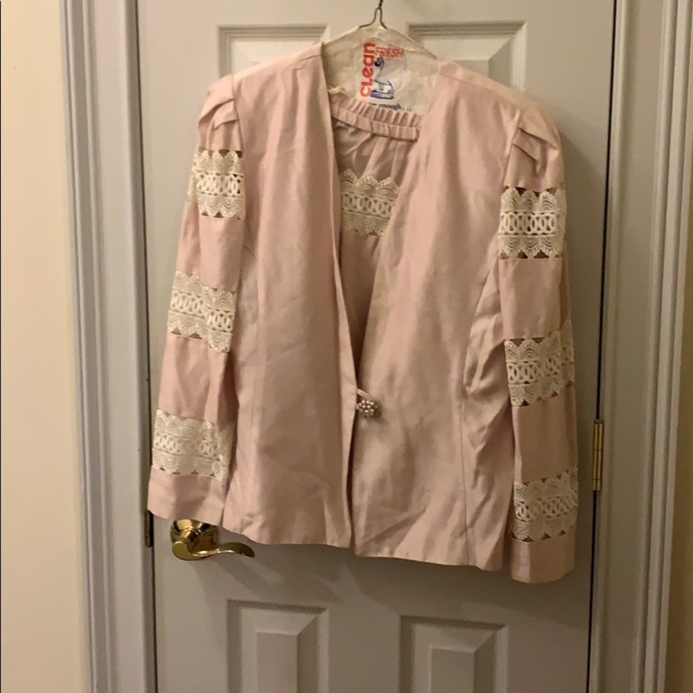 Vintage Blush Pink Jacket With Matching Skirt - Gem